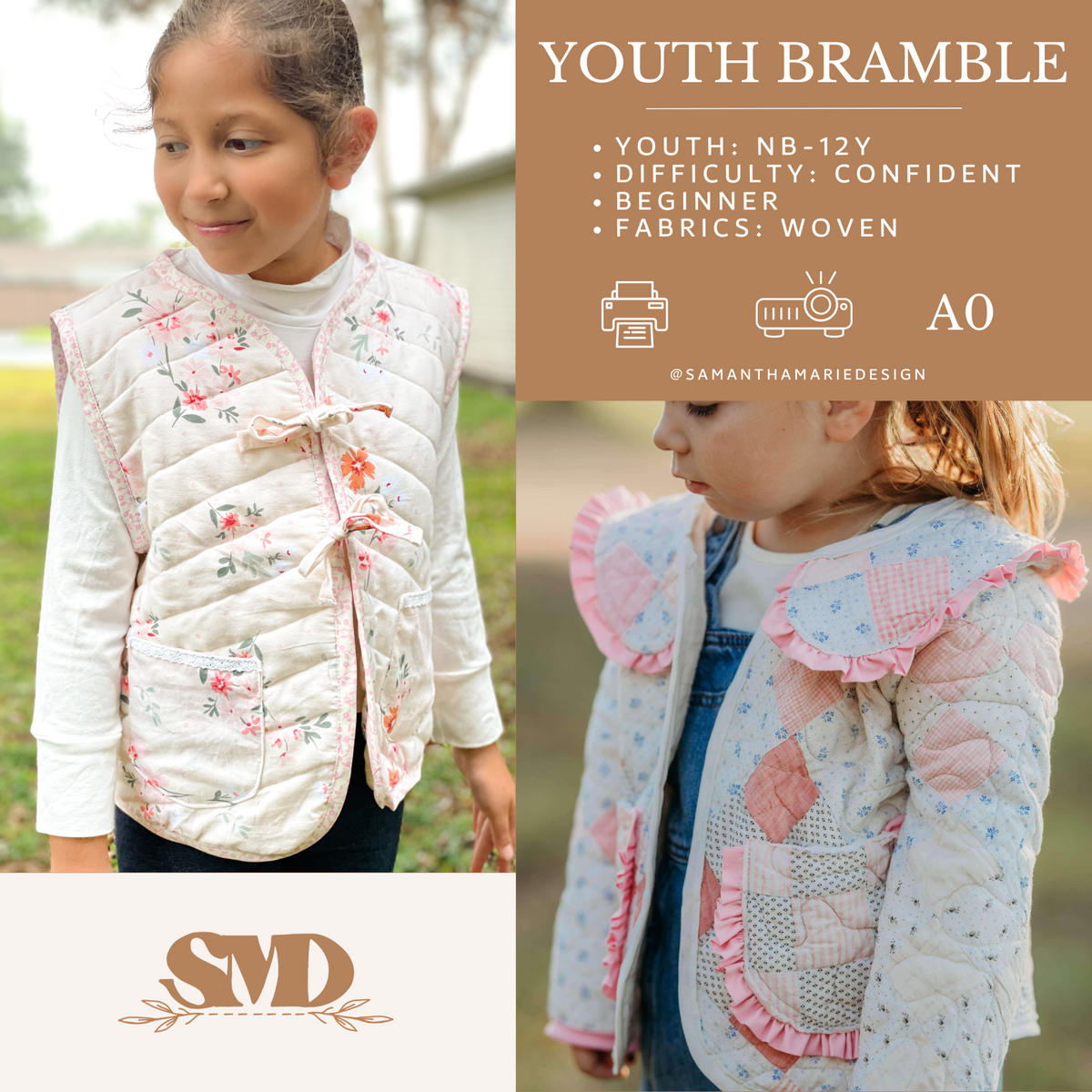 Youth Bramble Vest and Jacket Digital Sewing Pattern Sizes NB - 16Y ...