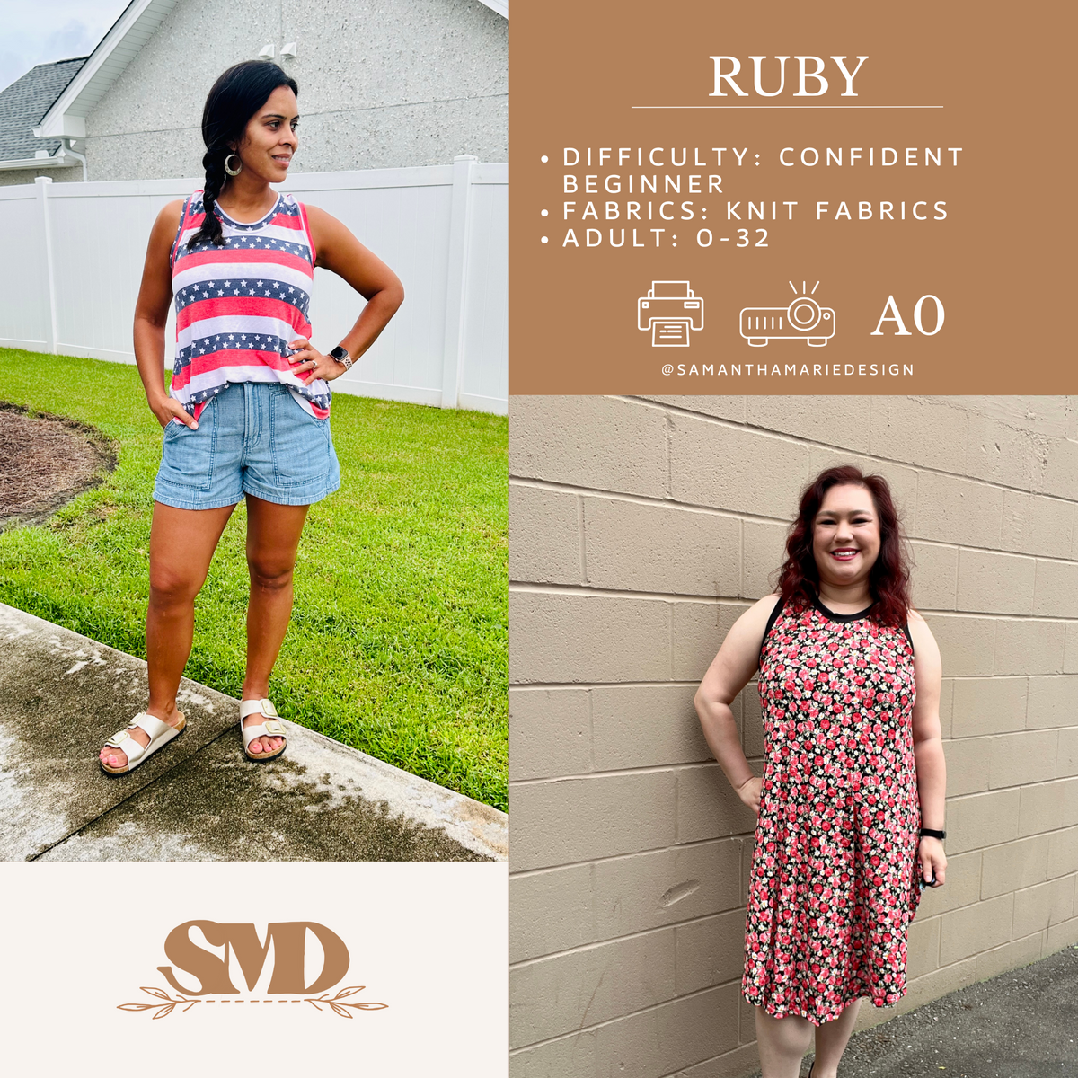 Adult Ruby Top and Dress Digital Sewing Pattern Sizes 0-32 – Samantha ...