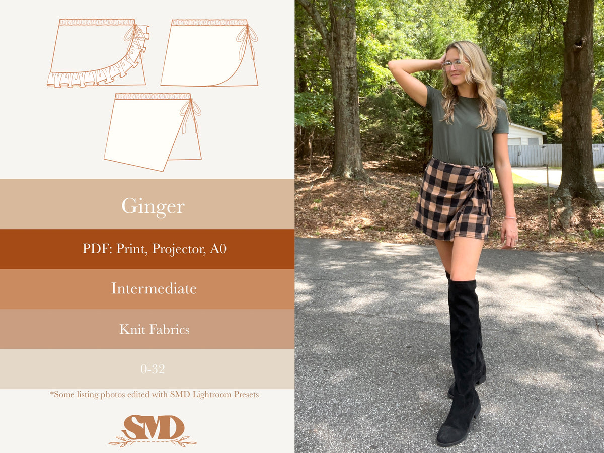 Adult Ginger Skort Digital Sewing Pattern Sizes 0-32 – Samantha Marie ...