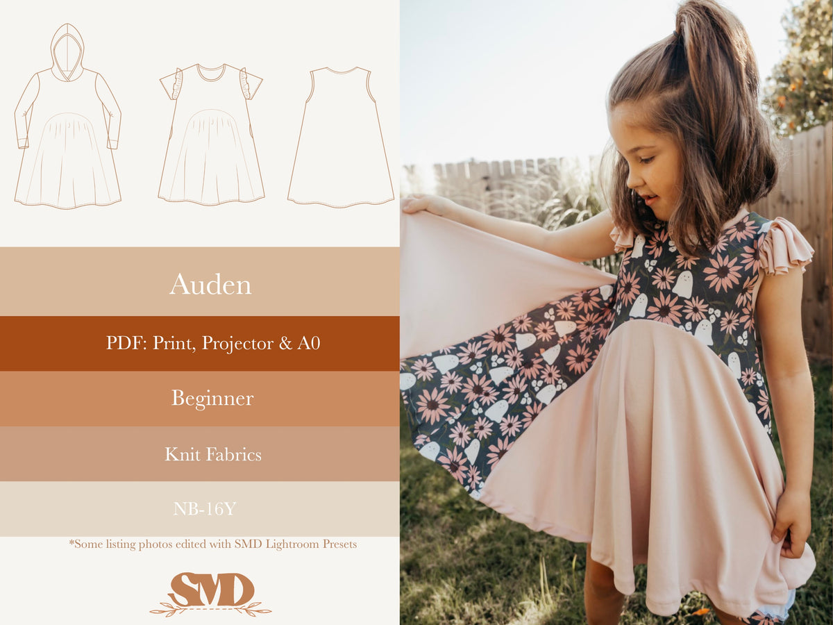Youth Auden Dress and Tunic, Hoodie Dress, Digital Sewing Pattern Size ...