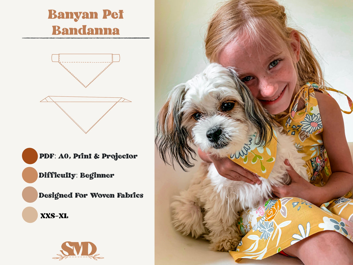 Banyan Pet Bandanna - A FREE DIGITAL SEWING PATTERN – Samantha Marie Design