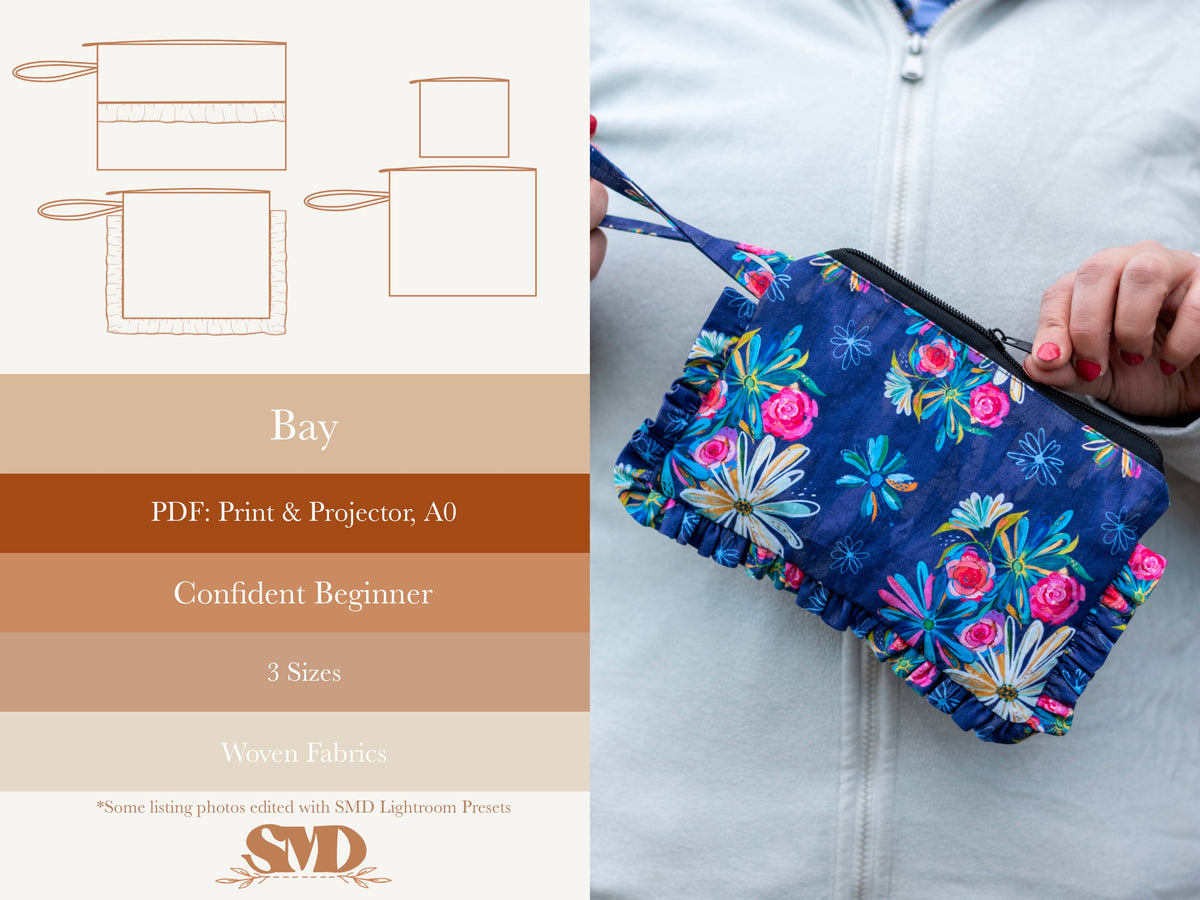 Bay Pouch, Coin Purse and Clutch Digital Sewing Pattern – Samantha ...
