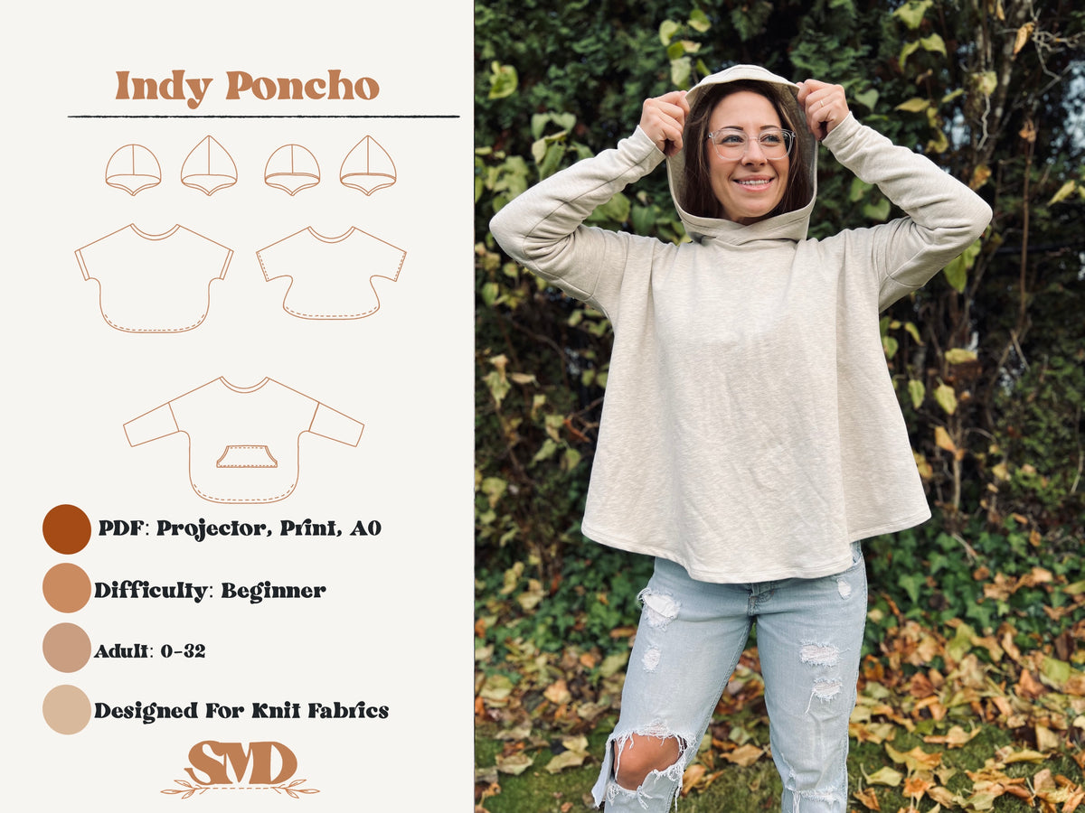 Adult Indy Poncho Digital Sewing Pattern Sizes 0-32 – Samantha Marie Design