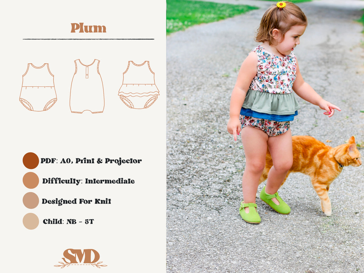 Child Plum Bubble Romper Digital Sewing Pattern Sizes NB-5T – Samantha ...